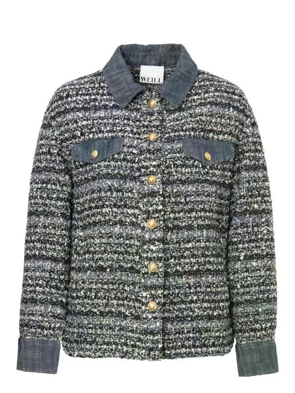 WEILL Tweed Denim Overshirt - Blue