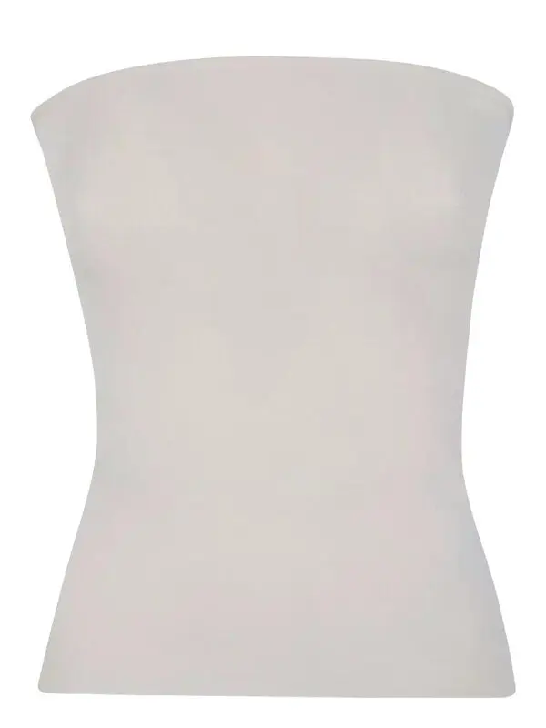ENTIRE STUDIOS Ribbed Knit Strapless Top - White
