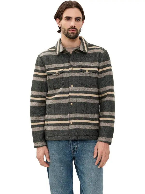 Billy Reid Heirloom Stripe Woodsman Jacket - Asphalt Multi