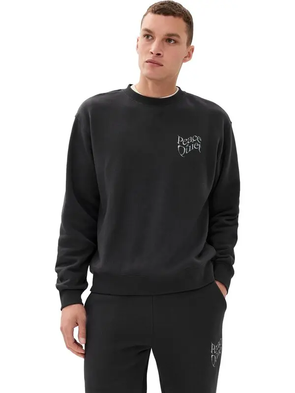 MUSEUM OF PEACE & QUIET Warped Crewneck Sweatshirt - Black