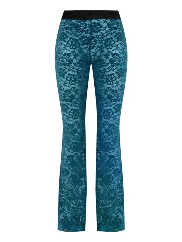 Versace Lace Flared Trousers - Blue