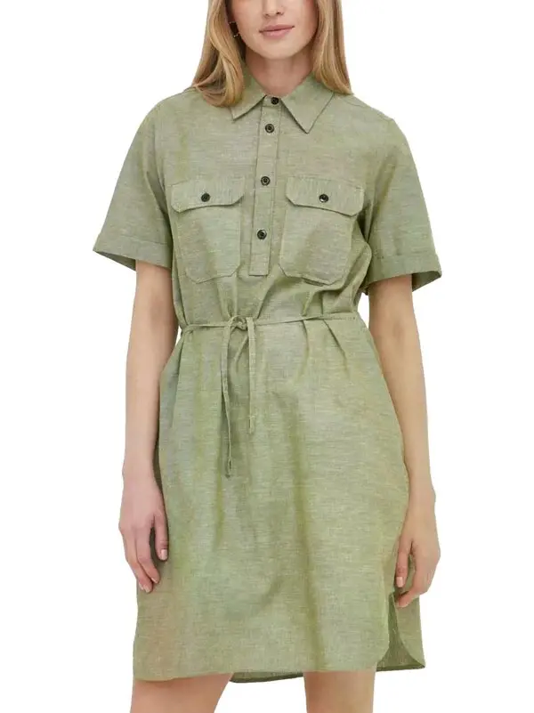 G-star Raw Buttoned-pocket Shirt Dress - Green