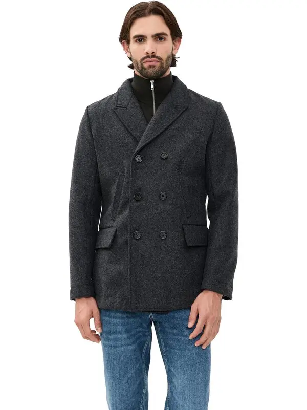 Billy Reid Bond Peacoat - Grey Heather