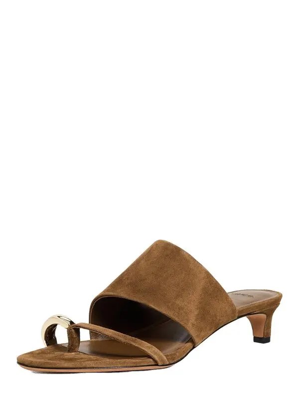 Vince Suzie Suede Kitten Heel Sandals - Elmwood
