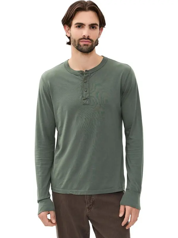 S.k.u. Long Sleeve Supima Jersey Henley - Basil