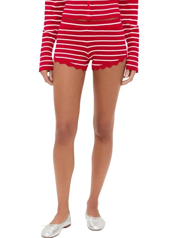 Lioness Dollhouse Knit Shorts - Crimson Stripe