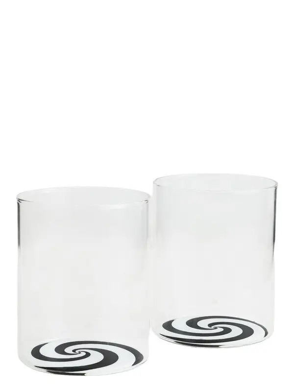 FAZEEK Swirl Tumbler Set Of 2 - Black/white