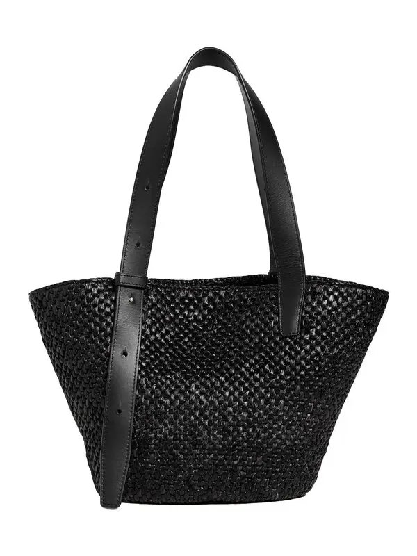 Lié Studio The Bianca Small Raffia Bag - Black
