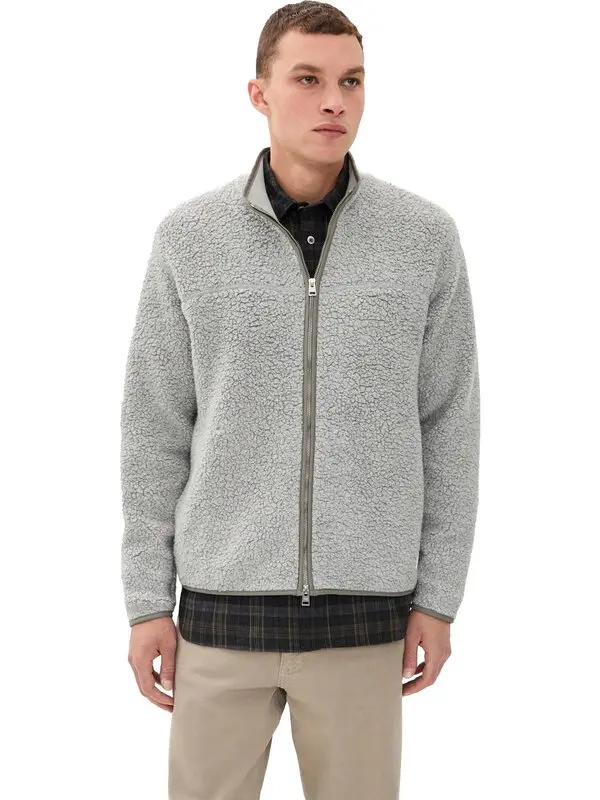 Norse Projects Bjorn Sherpa Wool Fleece Jacket - Grey Melange
