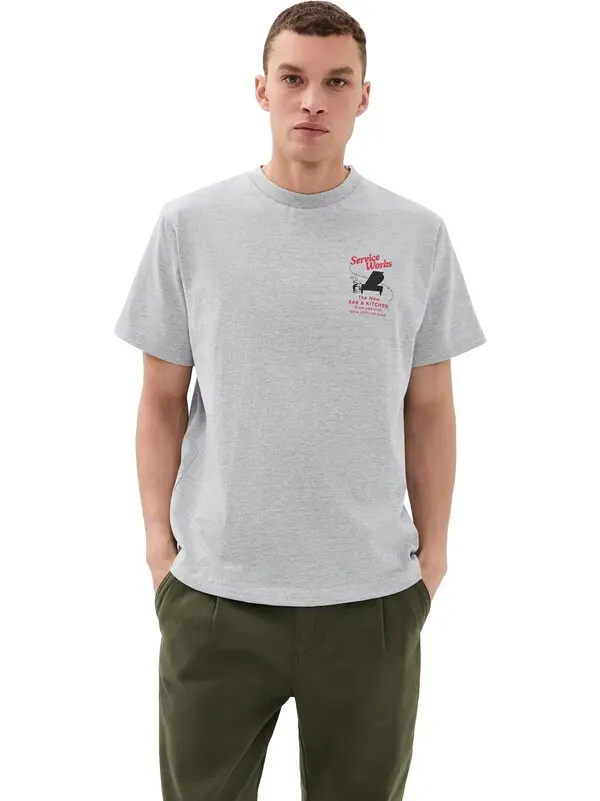 SERVICE WORKS Bar And Kitchen Tee - Heather Grey