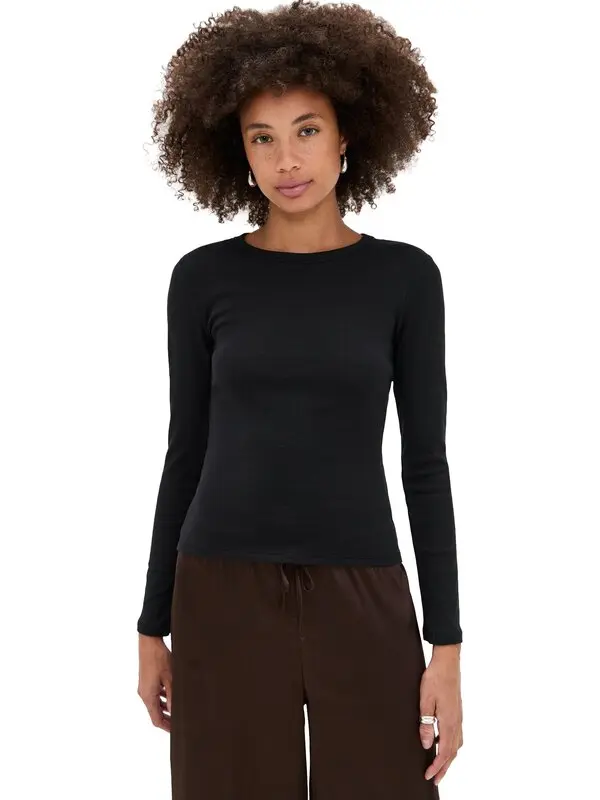 LESET Nando Slim-fit Long-sleeve Tee - Black
