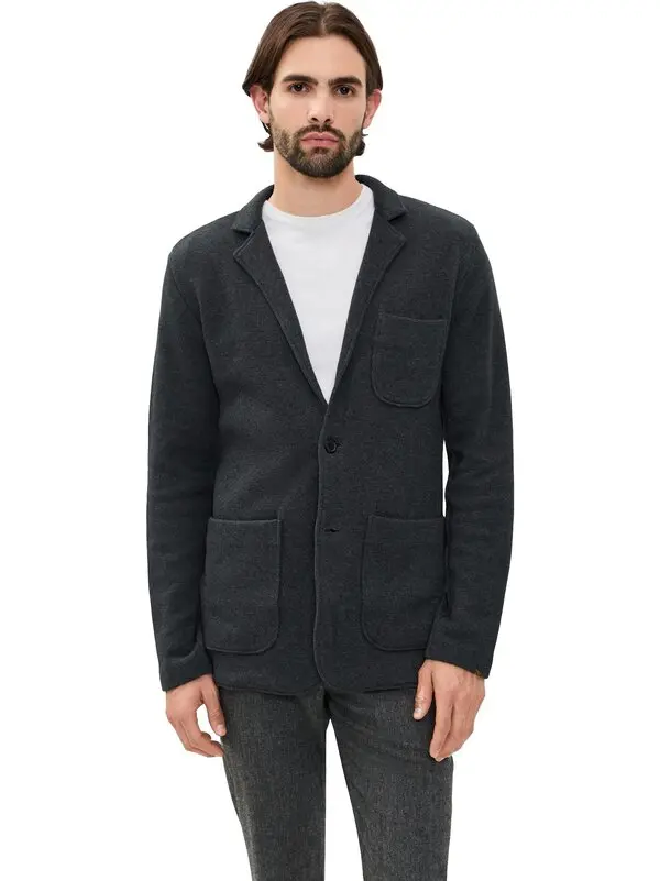 Billy Reid Heathered Knit Sport Coat - Charcoal Heather