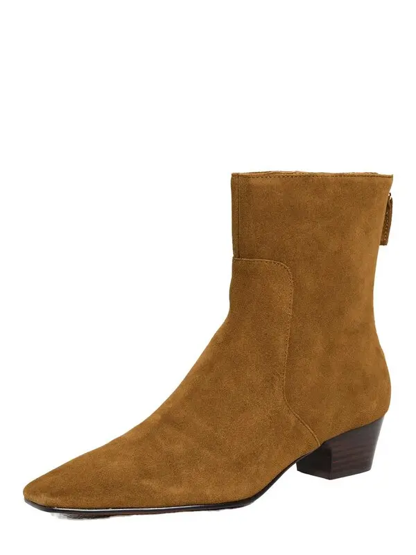 Madewell The Lexie Ankle Boots In Suede - Warm Chestnut