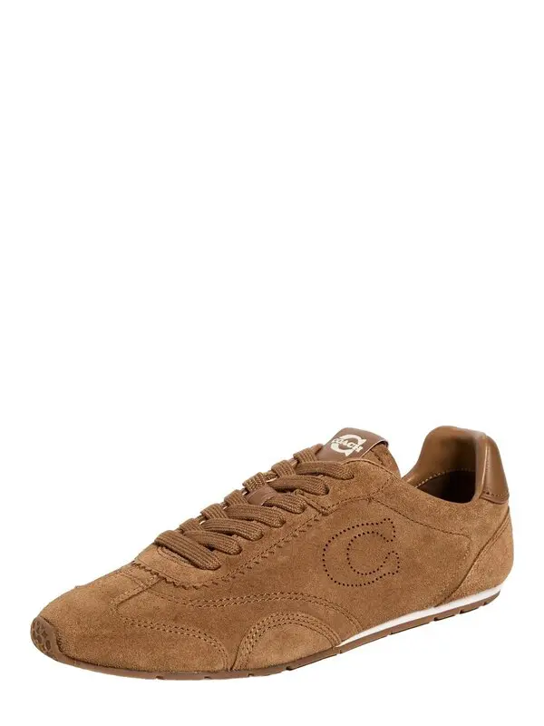 Coach Perforated Leather Low Top Sneakers - Shadow Brown