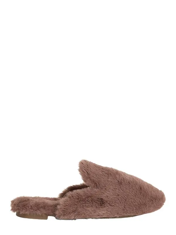 Eberjey Faux Fur Slippers - Brown