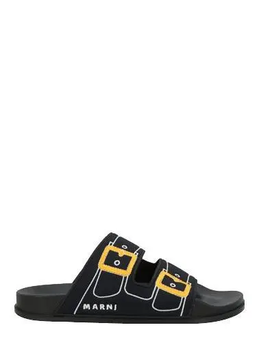 Marni Sandals In Textile Fibers - Black