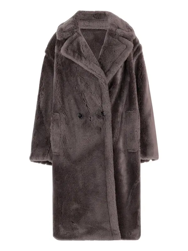 STAND STUDIO Biba Double-breasted Wool Coat - Grey
