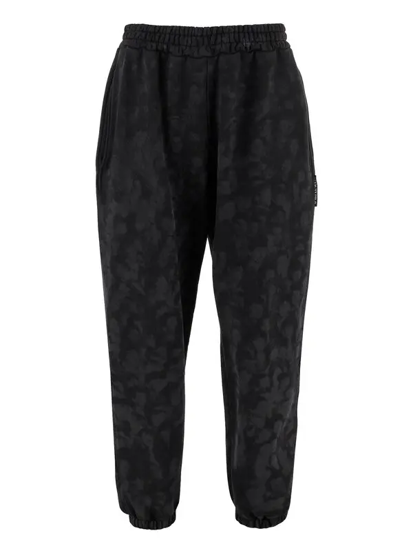 CULTURA Printed Cotton Trousers - Black