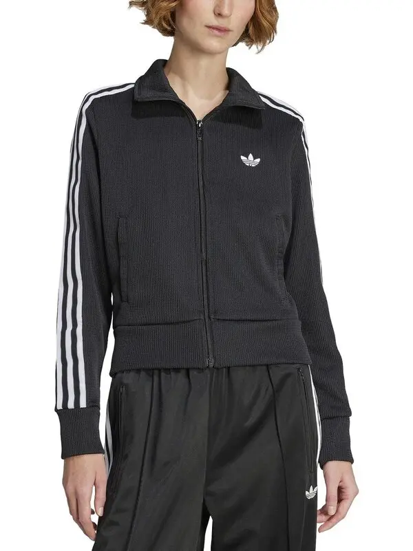 Adidas Originals By Alexander Wang Zip-up Sweatshirt With Striped Sleeves - Black