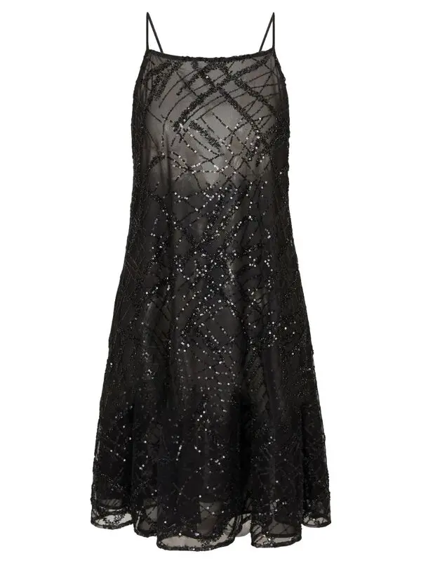 Emporio Armani Embellished Backless Long Dress - Black