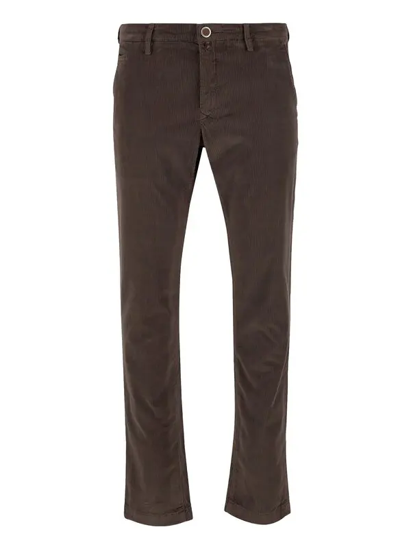 Jacob Cohen Stretch Cotton Blend Trousers - Brown