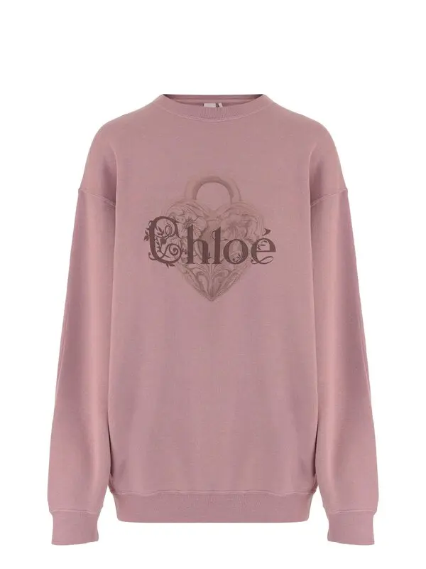 Chloé Cotton-blend Sweatshirt With Logo - Pink