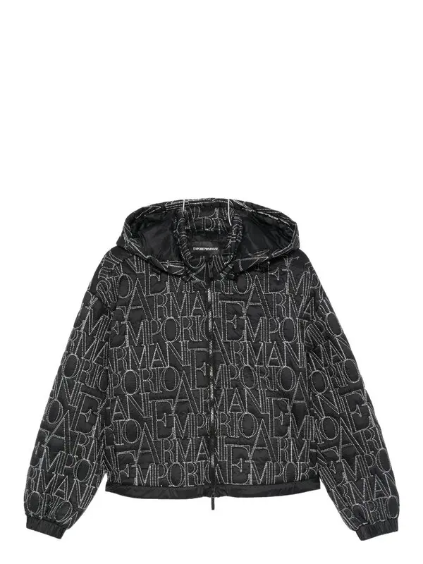 Emporio Armani Allover Logo Nylon Blouson Jacket - Black
