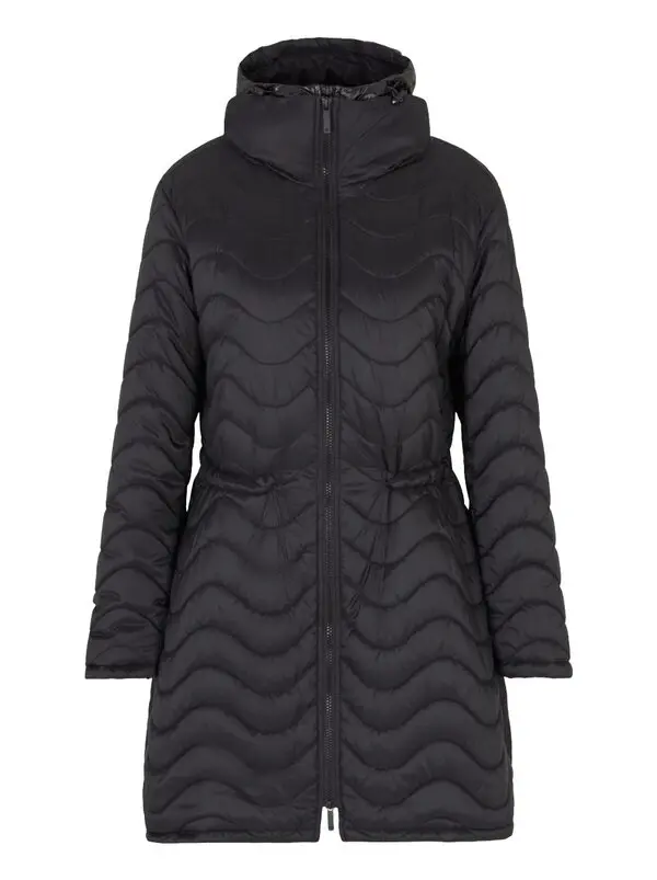 Emporio Armani Nylon Midi Down Jacket - Black