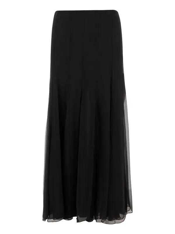 Chloé Long Silk Skirt - Black