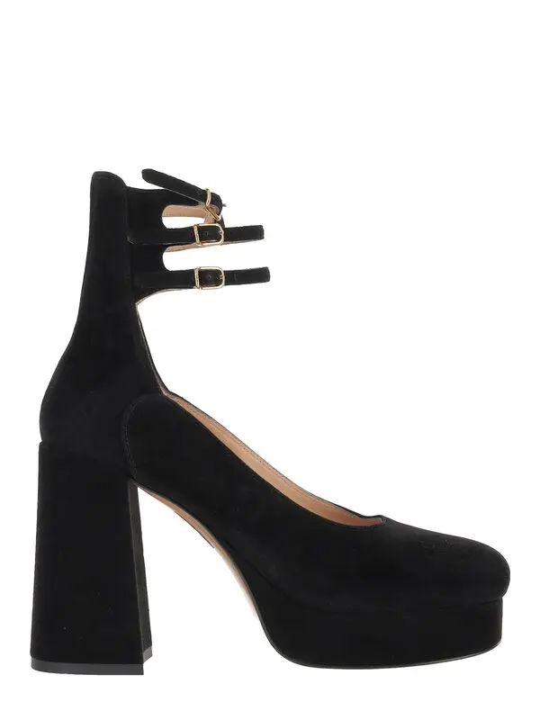 Chloé Loti Suede Heeled Pumps - Black