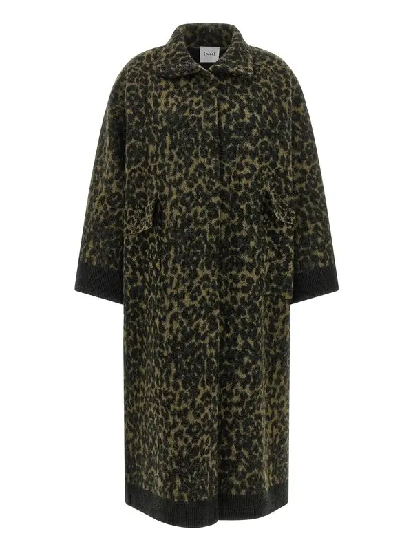 NUDE Animalier Wool-blend Long Coat - Green