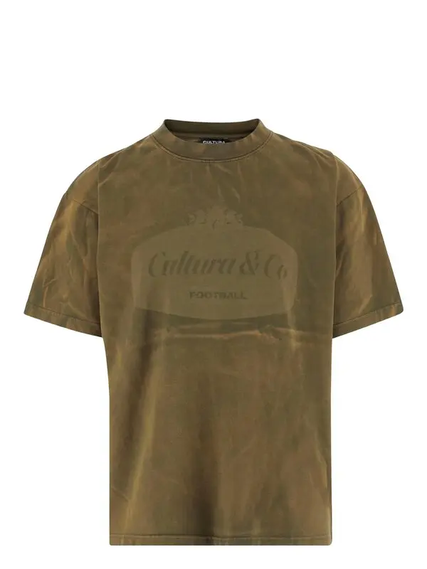 CULTURA Cotton T-shirt With Logo - Green
