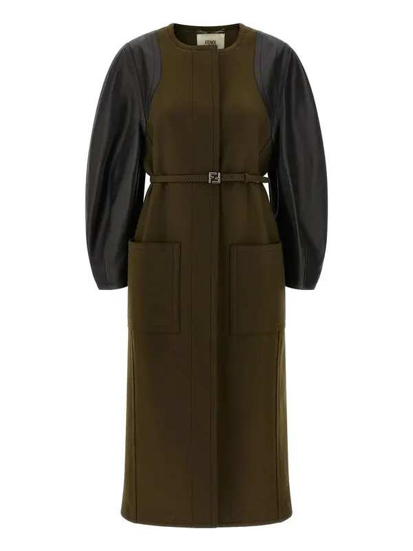 Fendi Wool Felt Coat - Green
