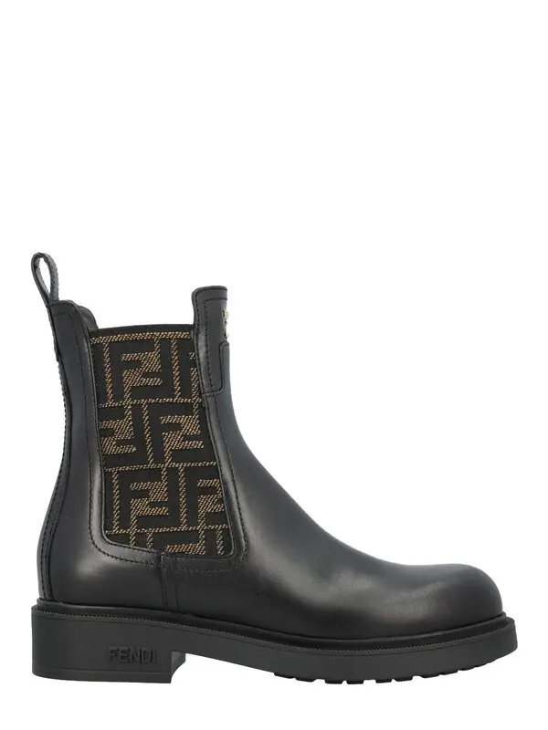 Fendi Filo Leather Boots - Black