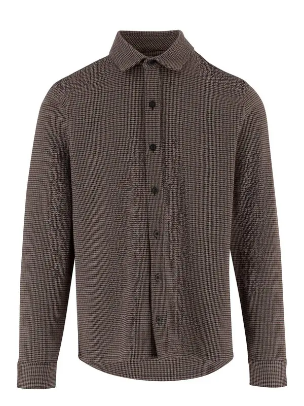 Vince Textured Cotton Blend Shirt - Brown