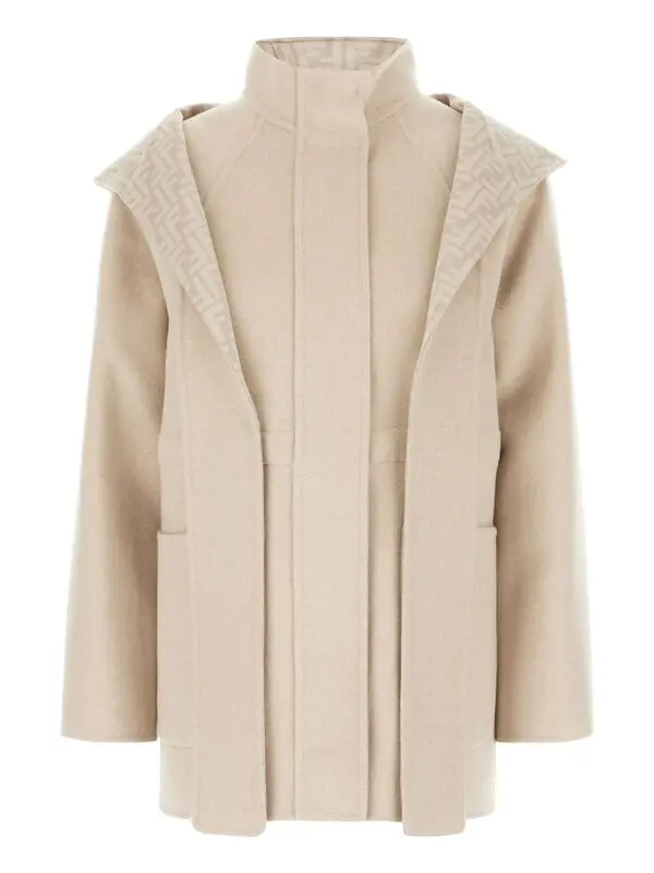 Fendi Wool Parka Coat - Light Grey