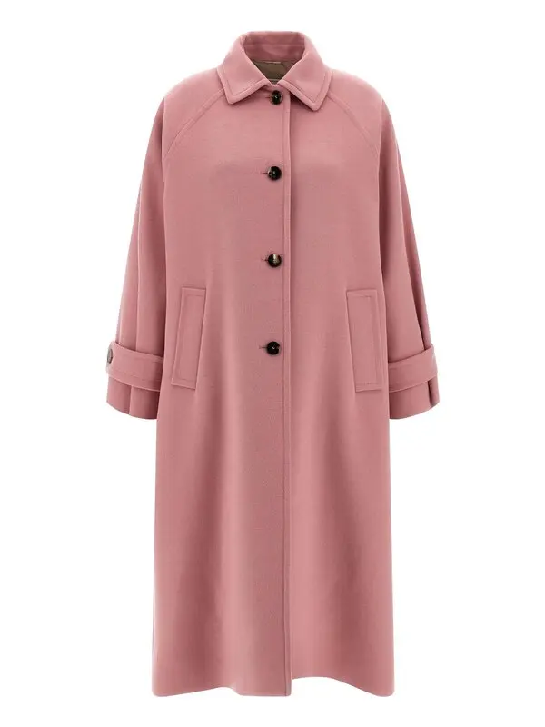 Alberto Biani Long Wool Coat - Pink