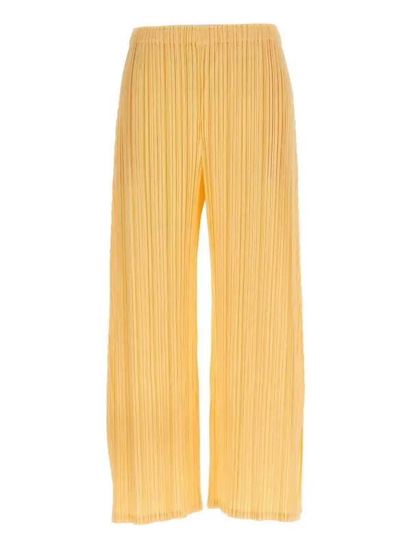 Issey Miyake Mellow Pleats Wide Leg Pants - Yellow