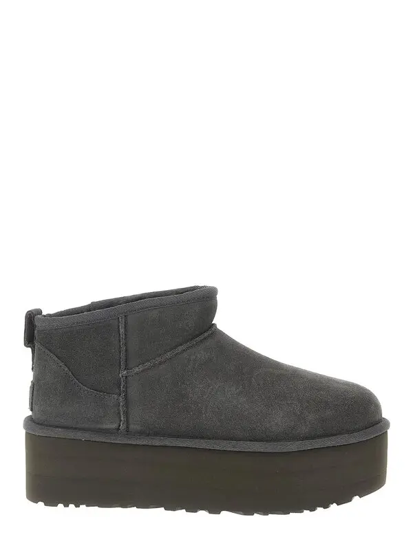 UGG Classic Ultra Mini Platform Ankle Boots - Gray
