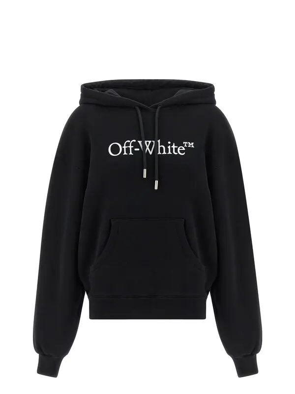 Off White Big Logo Bookkish Hoodie - White/black