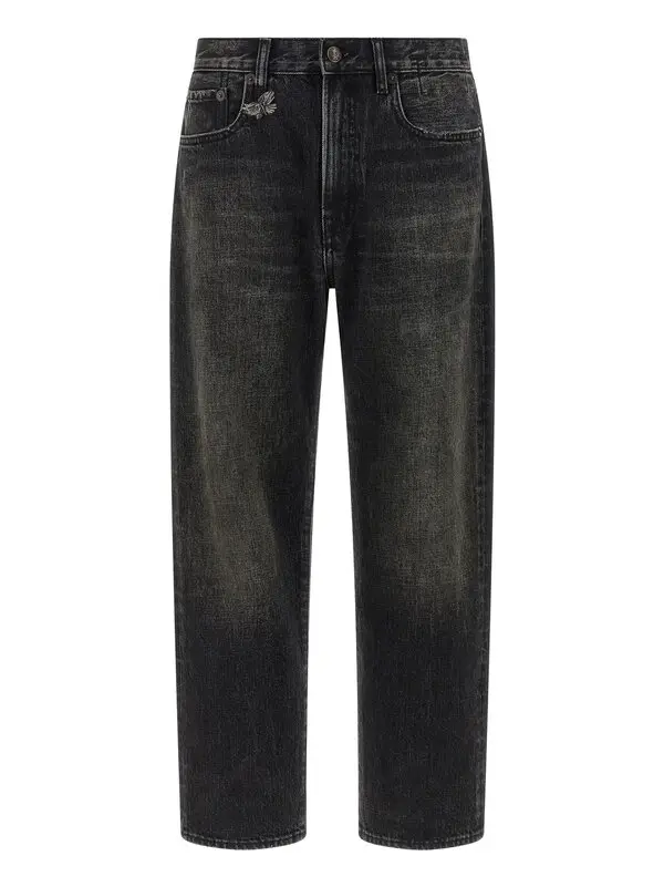 R13 Bf' Straight Leg Jeans - Black