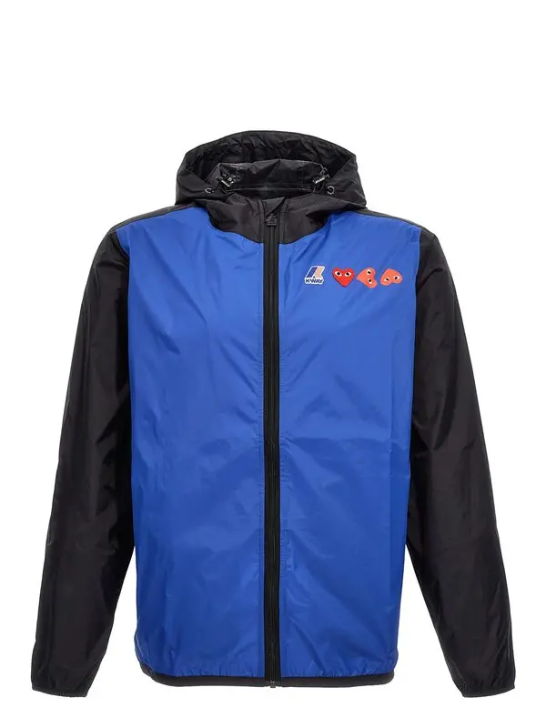 Play Comme Des Garcon X K-way Hooded Jacket - Blue