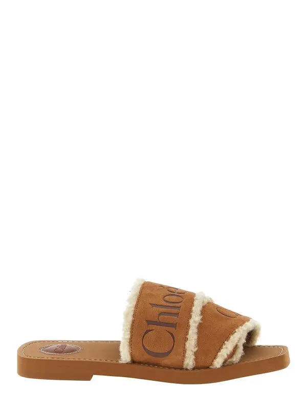 Chloé Woody Suede Sandals - Brown