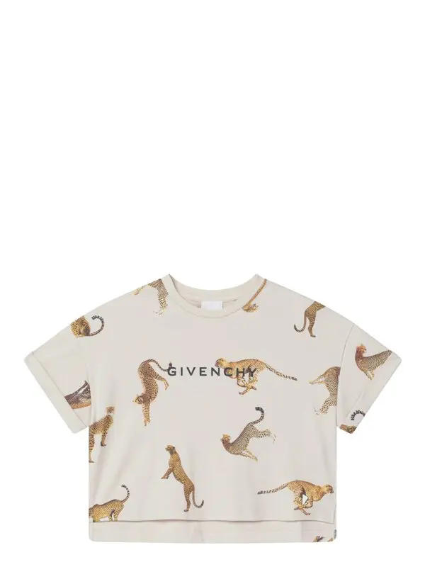 Givenchy Cropped Leopard Print T-shirt - Beige