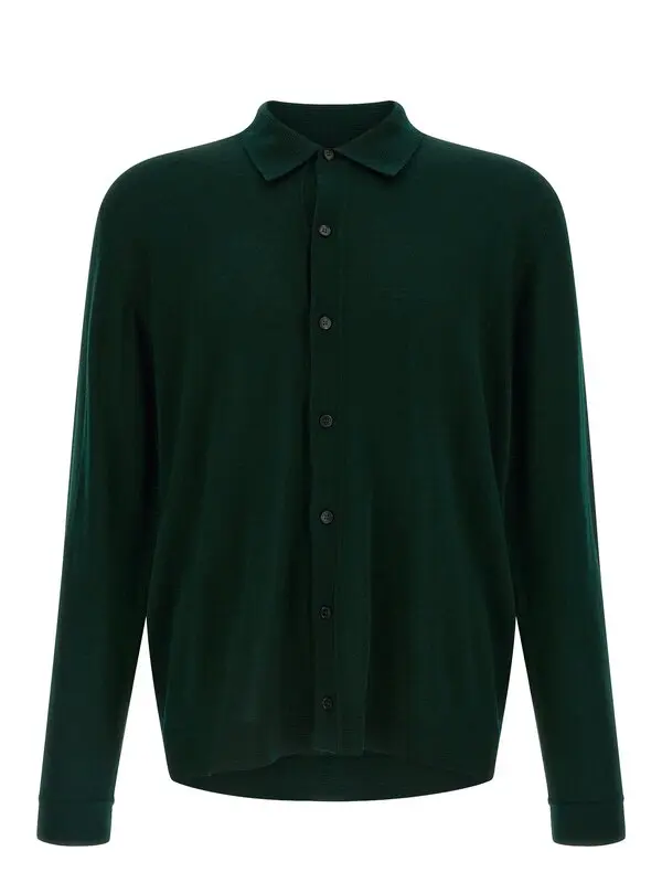 ROBERTO COLLINA Merino Wool Cardigan - Green