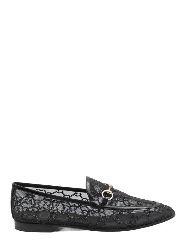 Gucci Jordaan Gg Crystal Loafers - Black