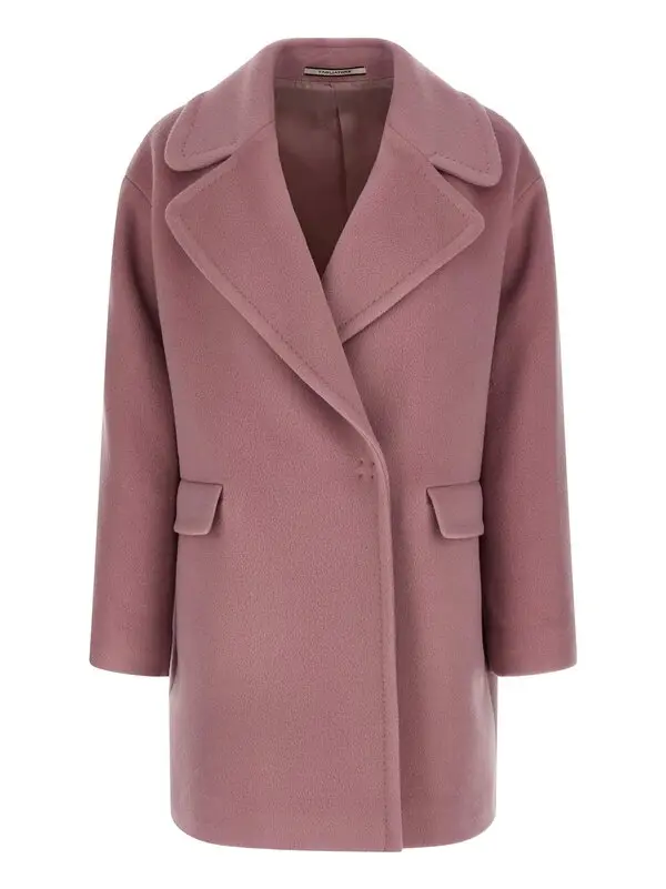 Tagliatore Double-breasted Virgin Wool And Mohair 'astrid' Coat - Pink