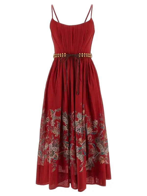Zimmermann Rhiannon Midi Dress - Red