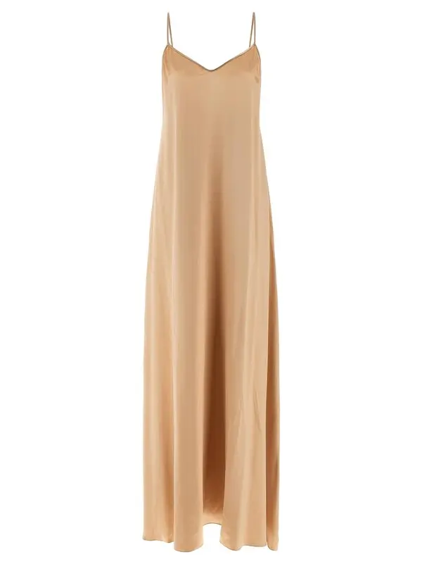 FERRAGAMO Viscose Long Dress - Beige