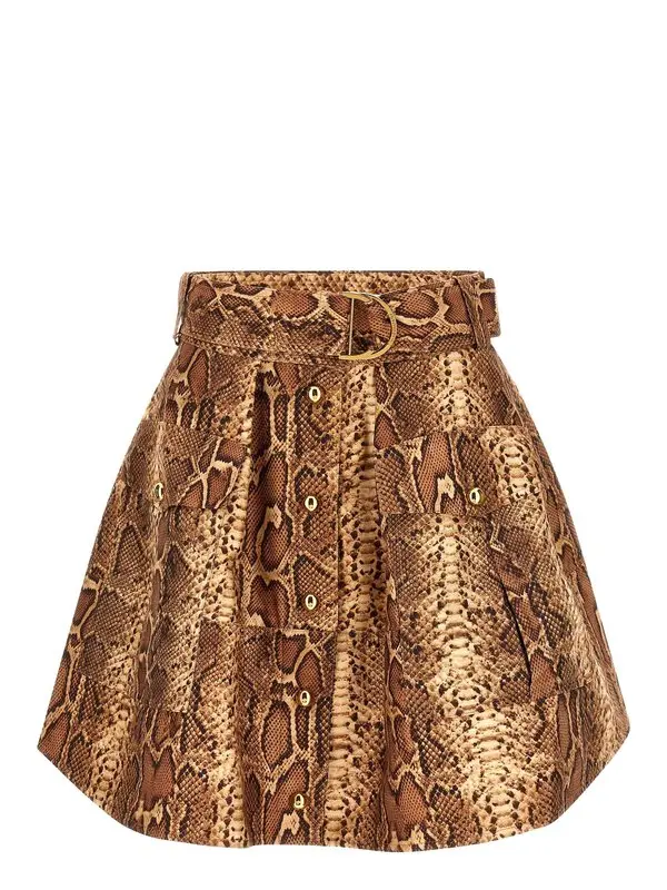 Zimmermann Hypnotic Utility Mini Skirt - Brown